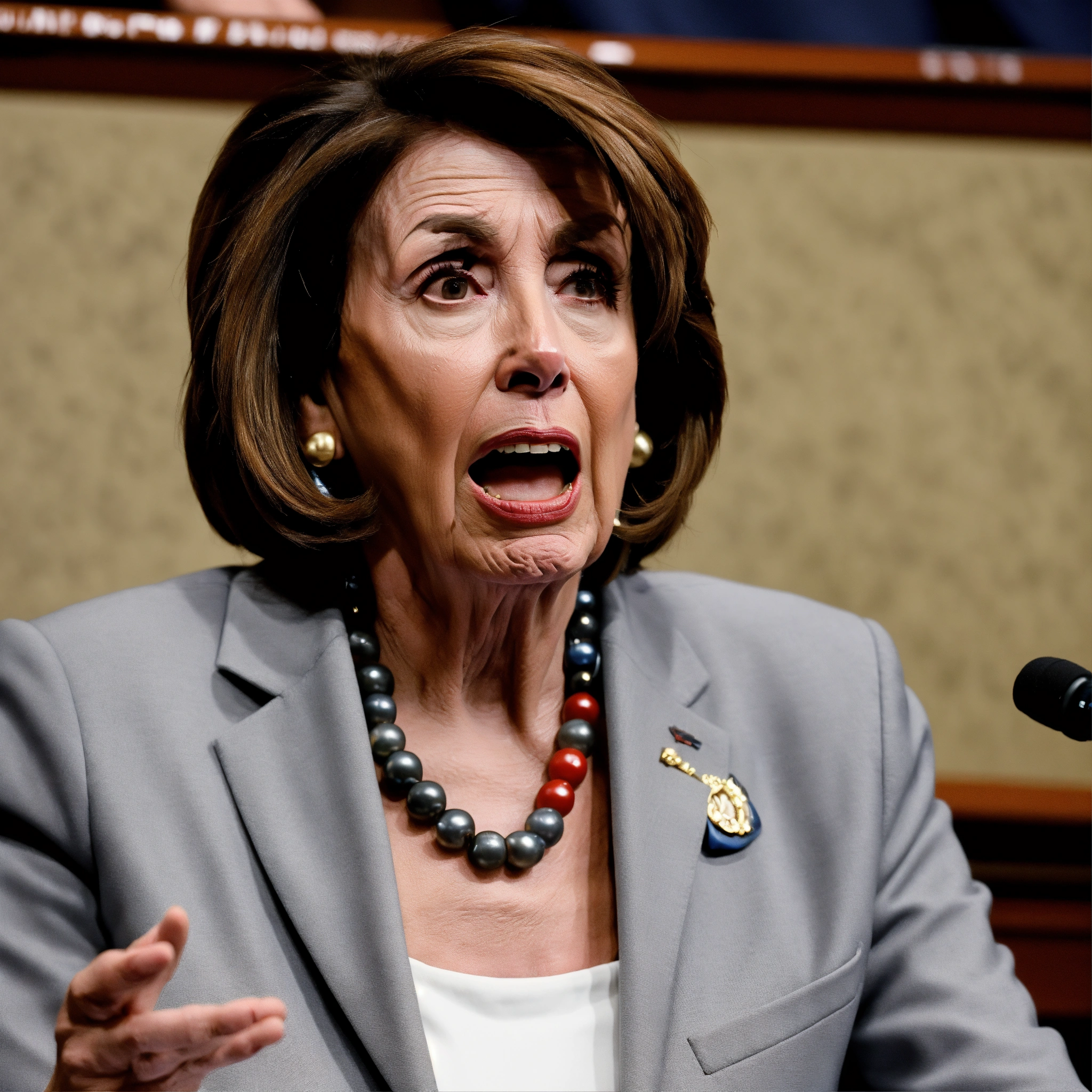 Lexica - Nancy Pelosi, angry, mad, upset, YELLING